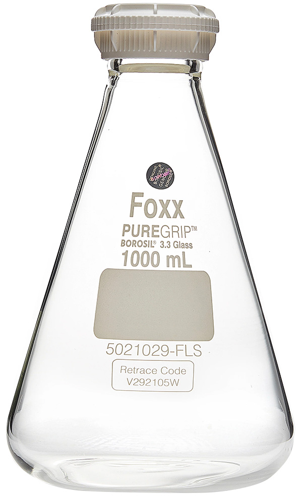 Foxx Life Sciences PUREGRIP Erlenmeyer Flask with VersaCap | Media ...