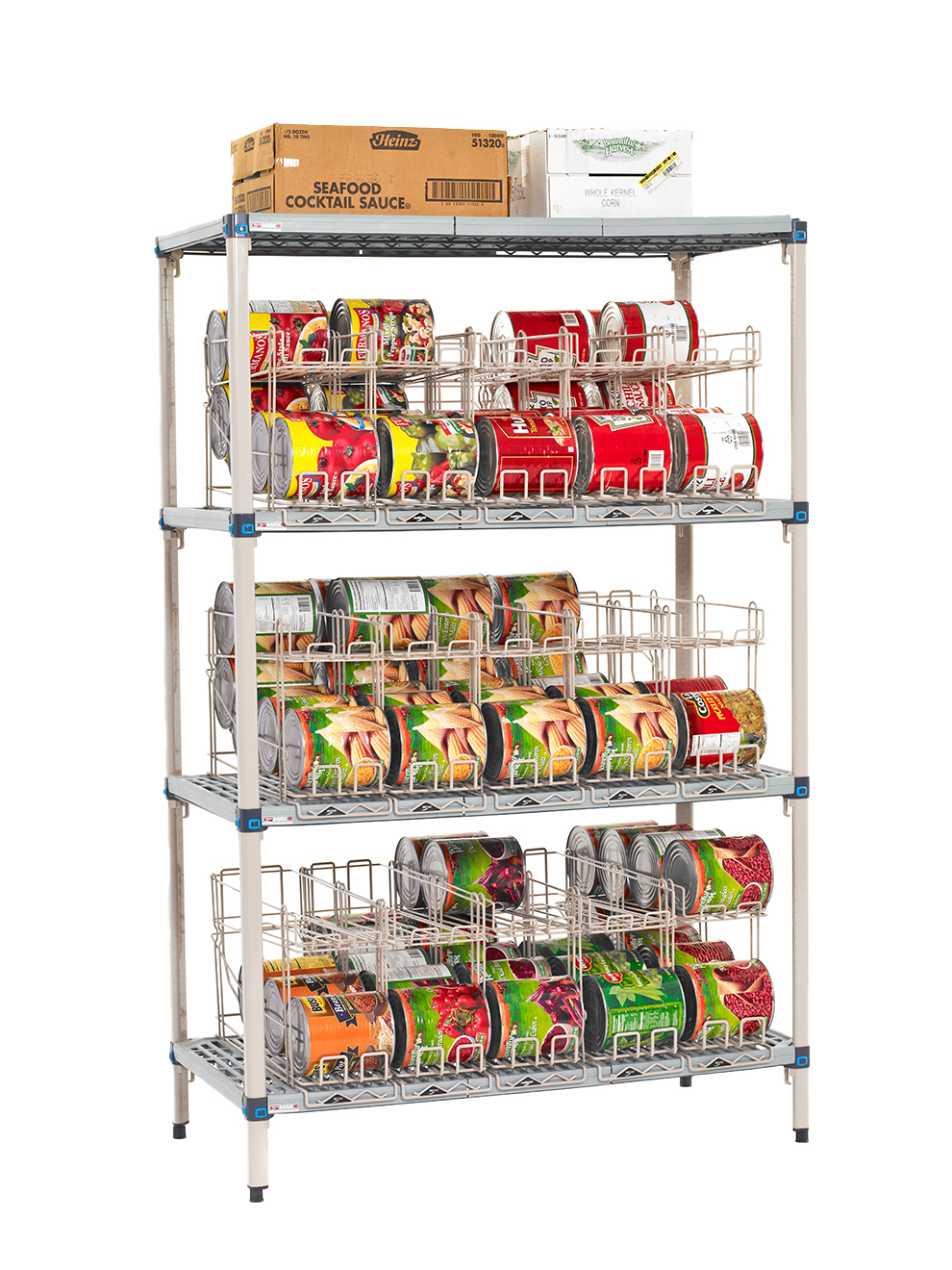 Metro MetroMax Q 4-Shelf Plastic Industrial Can Rack Unit | Shelving ...