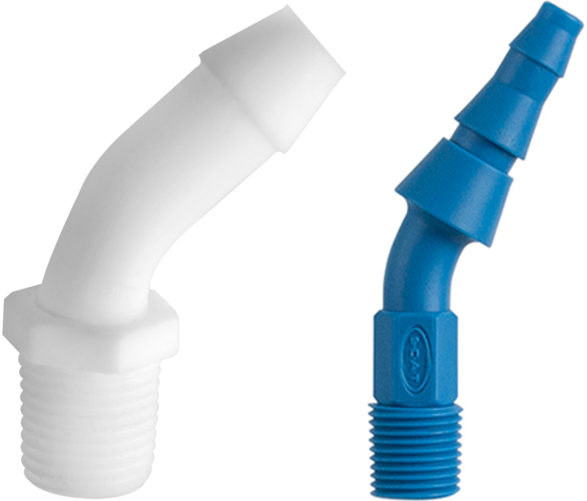 SCAT Lab Safety Curved Tube Connector | Sanitary Fittings | BioPharm World